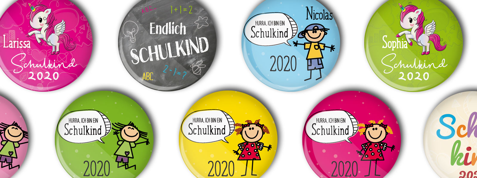 Schulkind-Buttons zur Einschulung bestellen | stylebutton.de